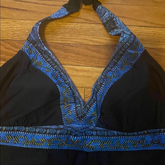 Athleta | Swim | Athleta Black And Blue Halter Tankini Set Woman 34 Bc ...